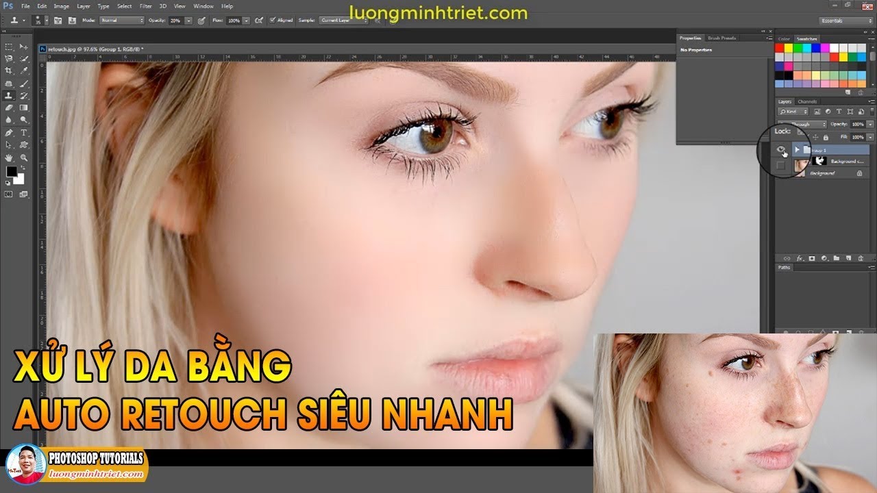 Retouch Da Mặt Bằng Auto Retouch Siêu Nhanh | Mr.TRIET